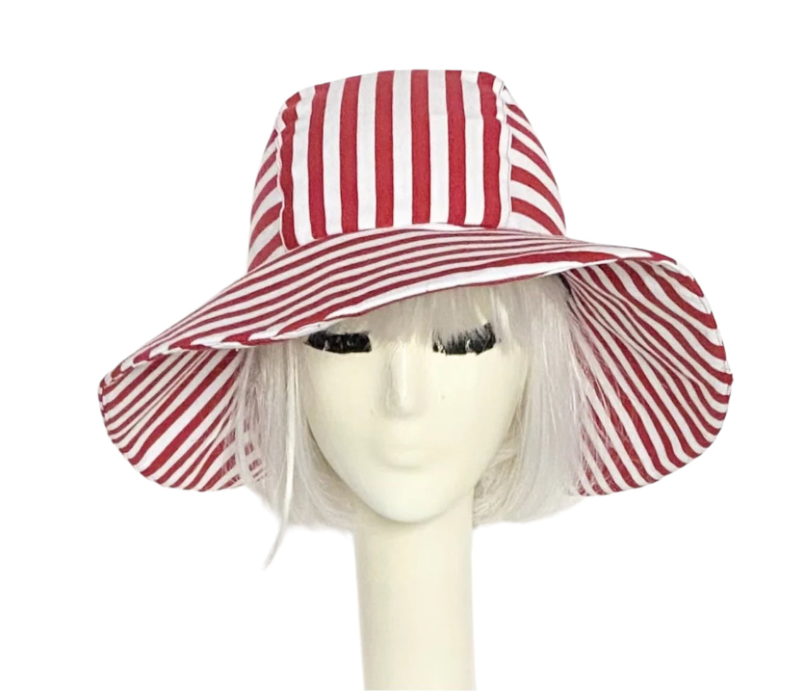 Red White Striped Sun Hat – Bella Starr
